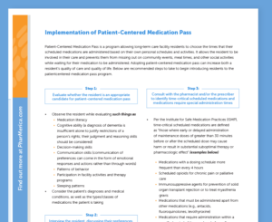 Implementation of Patient-Centered Medication Pass - Pharmerica